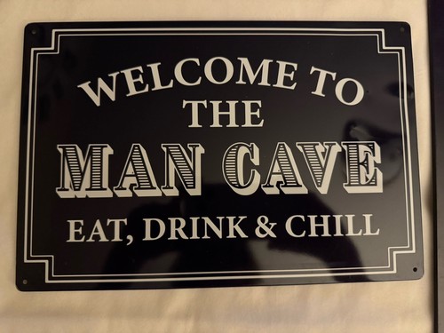 Set of 2 Metal Signs Man Cave & Beer Drinking 8" x 12" Metal Tin Sign ...