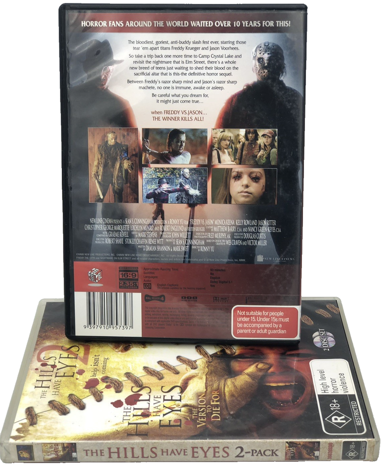 Horror DVDs Bundle 9 Titles Friday the 13th Freddy vs Jason Hannibal R4 ...