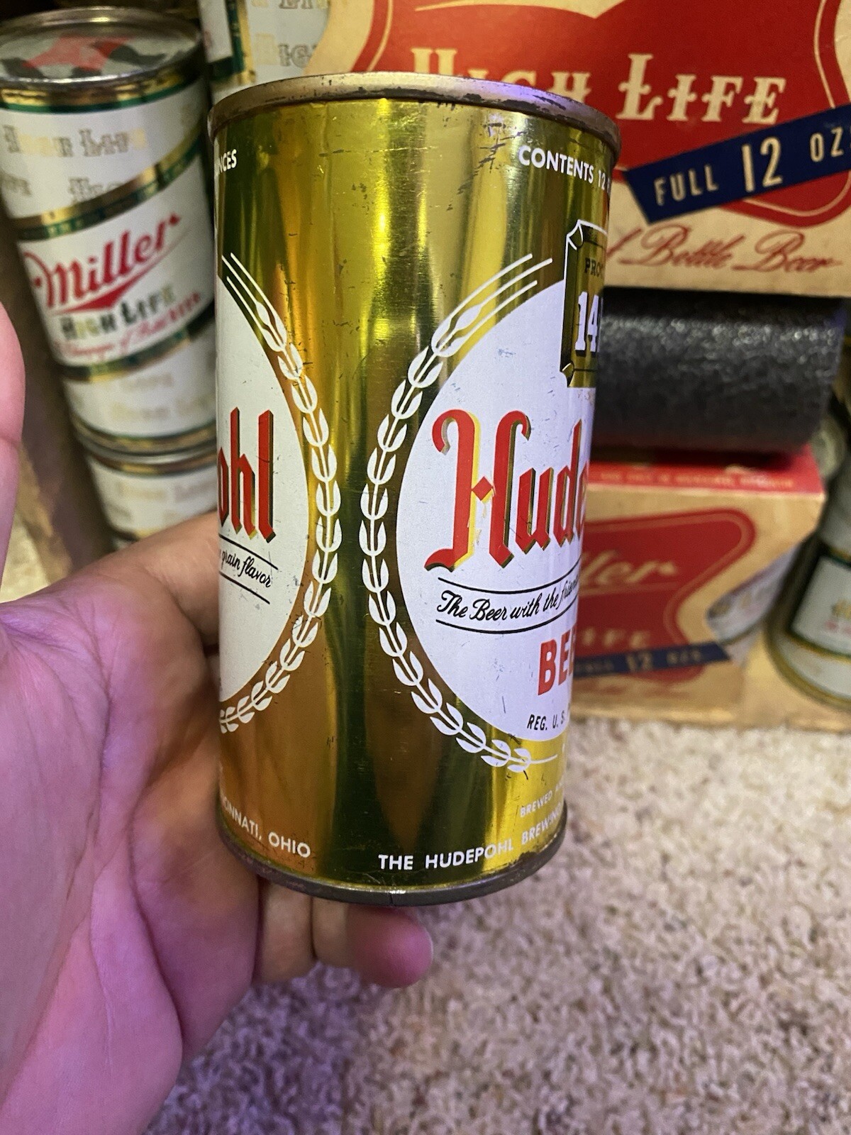 Hudepohl 14k Flat Top Beer Can Hudepohl Brewing Co Cincinnati Ohio Old ...