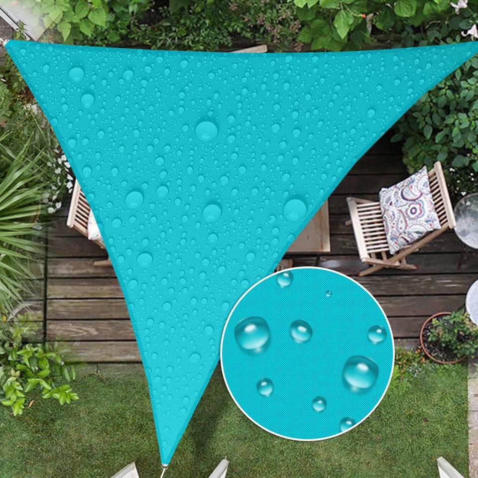 16' Waterproof Shade Sail Triangle Patio Outdoor Garden Sun Canopy ...
