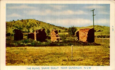 Gundagai Snake Gully Ruins Postcard. Australia Vintage 40s 50s? Old ...