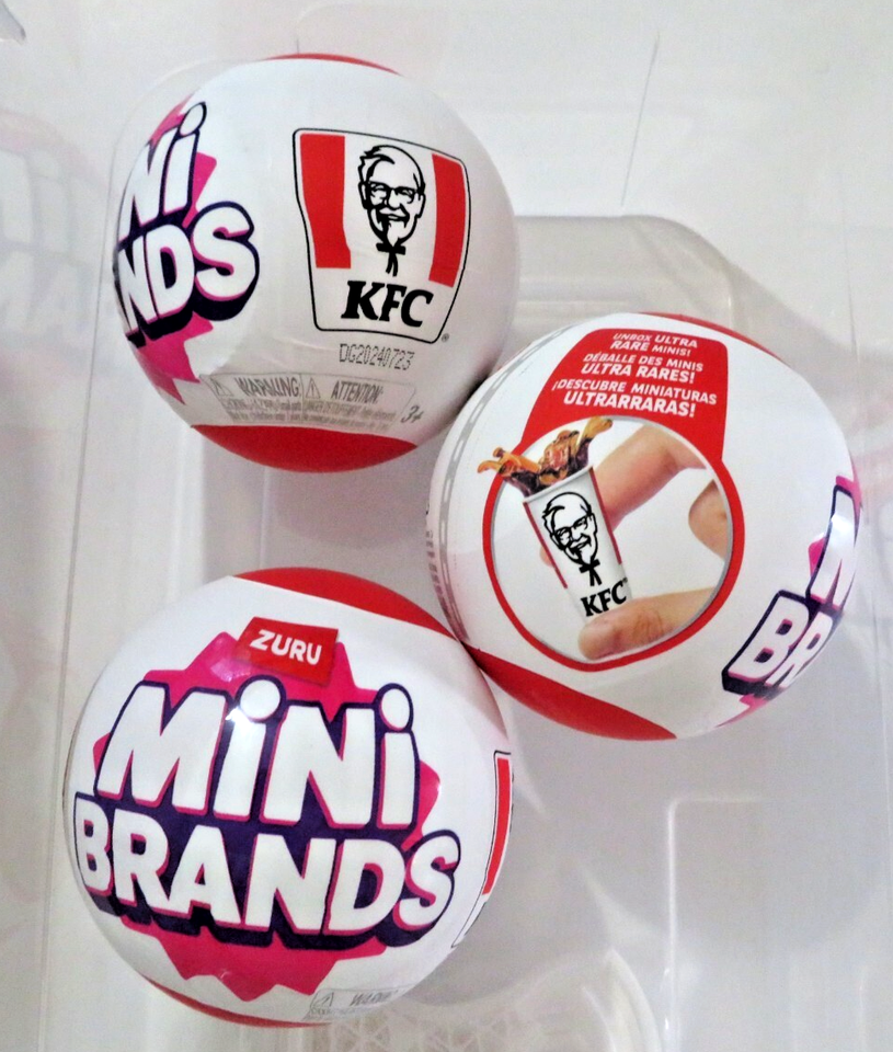 ZURU Mini Brands KFC SEALED UNOPENED LOT Set of 3 BALLS Kentucky Fried ...
