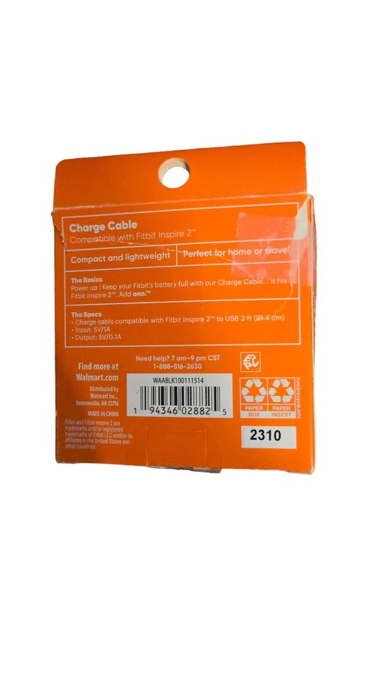 Add Onn Charge Cable Compatible With Fitbit Inspire 2, 3Ft | eBay