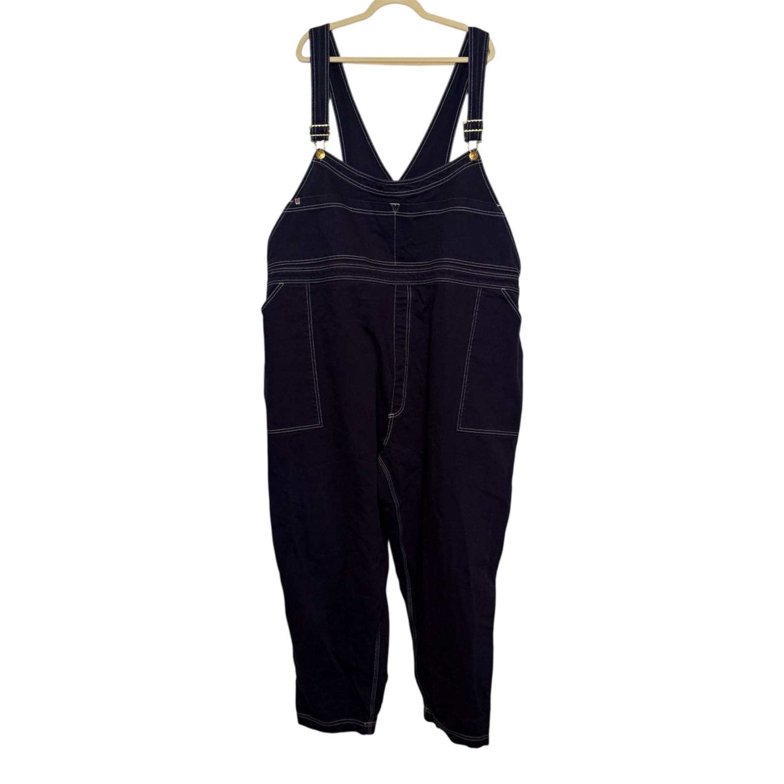 Big Bud Press Overalls Navy Blue White Stitch Plus Si… - Gem
