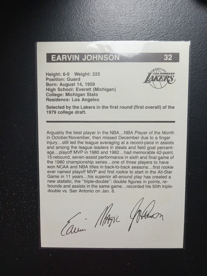 1983 BASF Lakers Earvin Johnson Jumbo Card NM Or Better | eBay