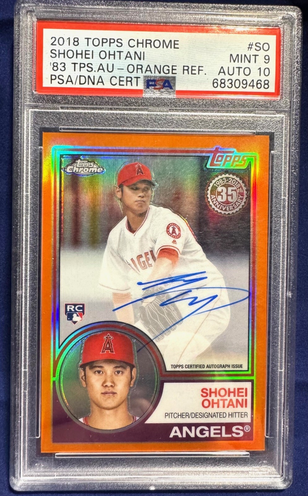 Shohei Ohtani 2018 Topps Chrome "83 Orange Refractor RC AUTO PSA 9/10 # ...