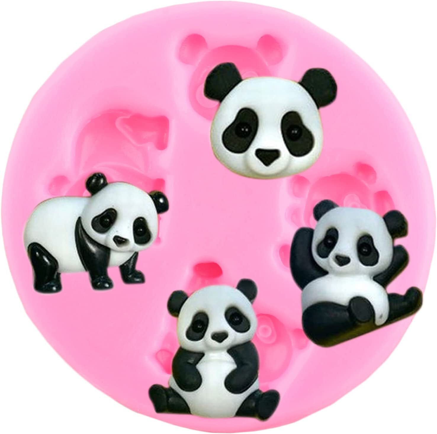 Panda Bear Fondant Mould Silicone Cake Mold Animals Candy Chocolate ...