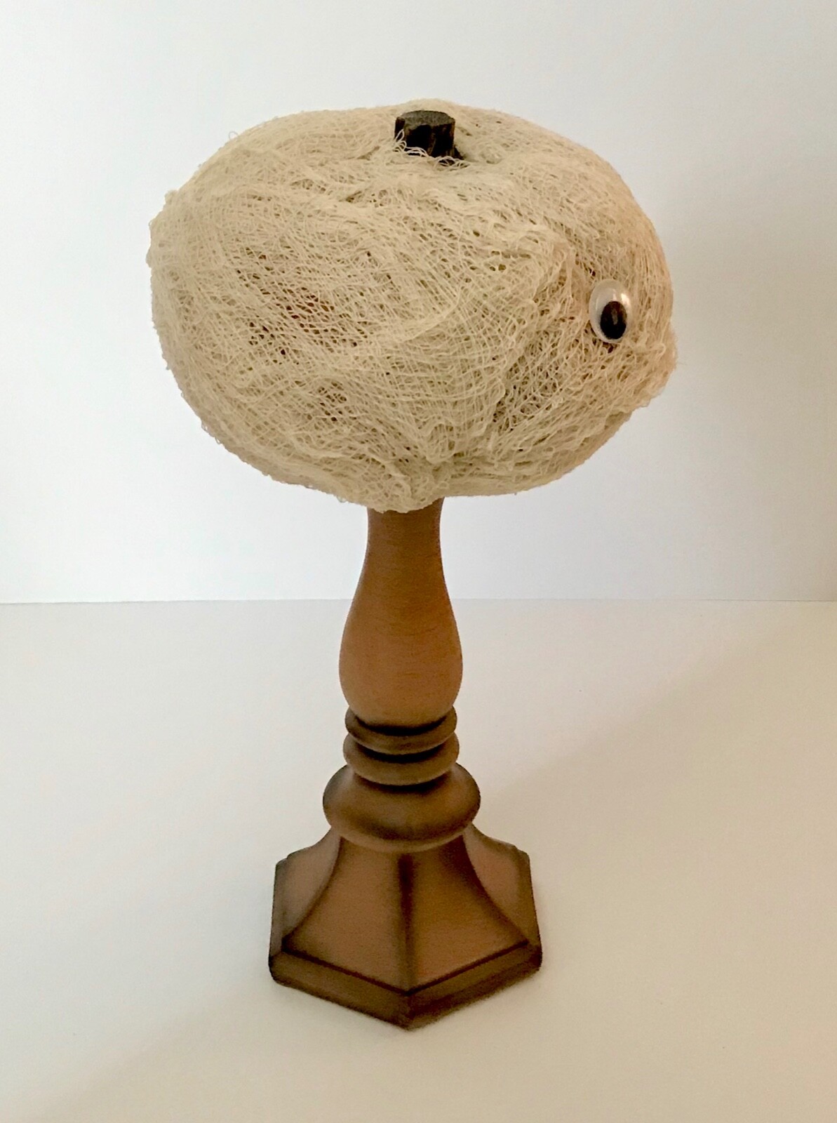 MUMMY HEAD PUMPKIN TALL CANDLESTICK HALLOWEEN PARTY DECORATION ...