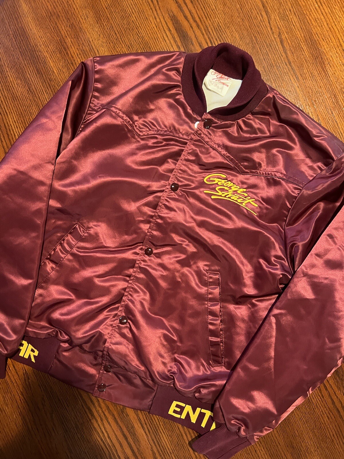 Vintage George Strait 1980's Satin Tour Jacket Entert… - Gem