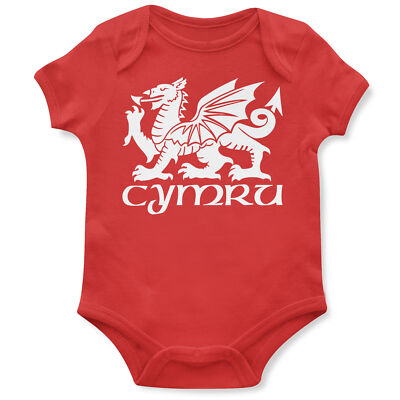 Cute Cymru Dragon Baby Grow Babygrow Gift Rugby Welsh Support Gifts ...