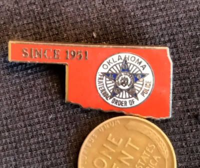 Vintage FRATERNAL ORDER OF POLICE ~ Oklahoma Lapel Pin | eBay