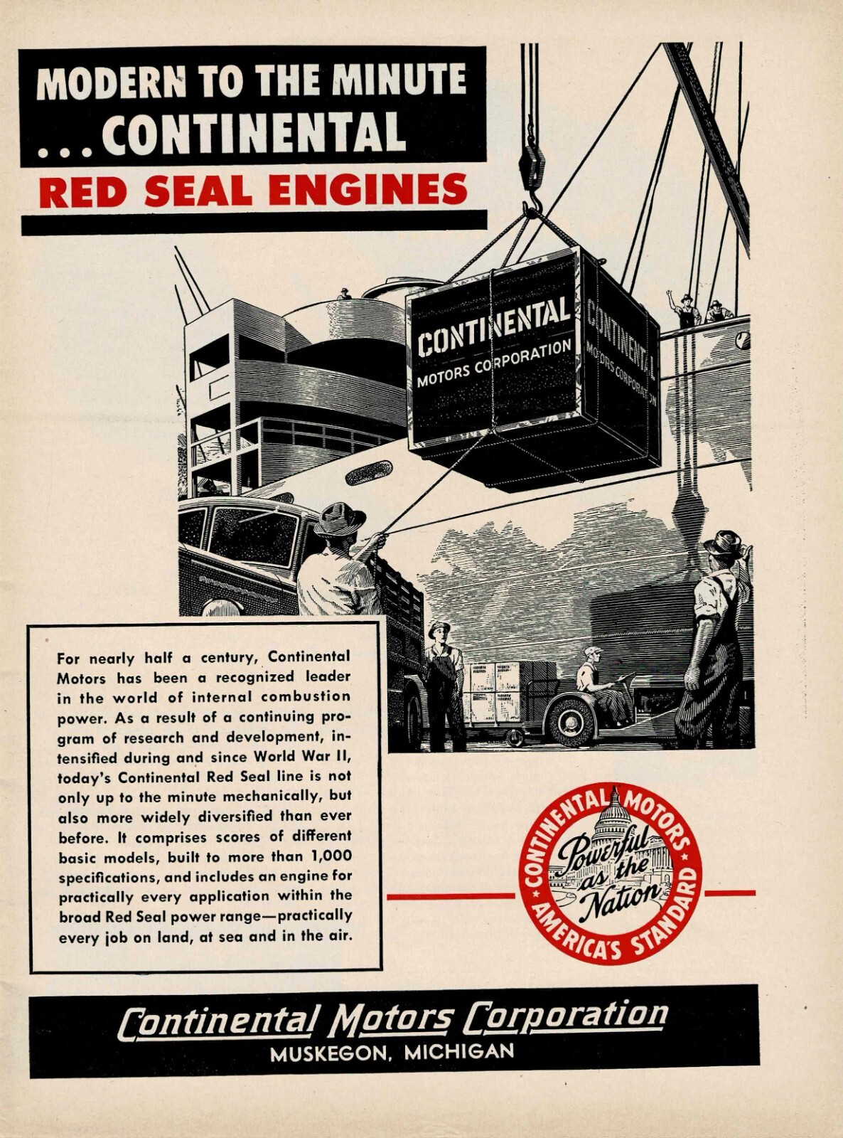 Continental Motors - Red Seal Engines - 1951 - Vintage Print Ad | eBay