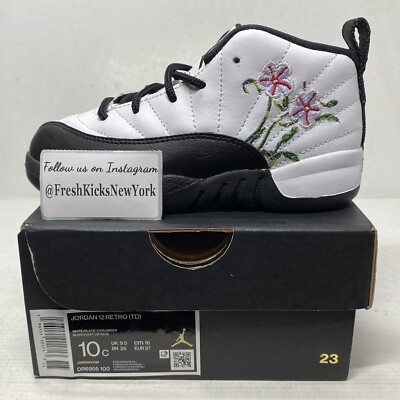 Jordan 12 Floral Toddler Size 10c New DR6955-100 Air Jordan Retro Baby ...
