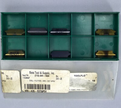 7 pcs TOOL FLO V85 435 Thread Inserts (5) internal & (2) external🎯 ...