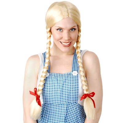 Blonde Plaits Ponytails Pigtails Wig Heidi Octoberfest Country Farm ...