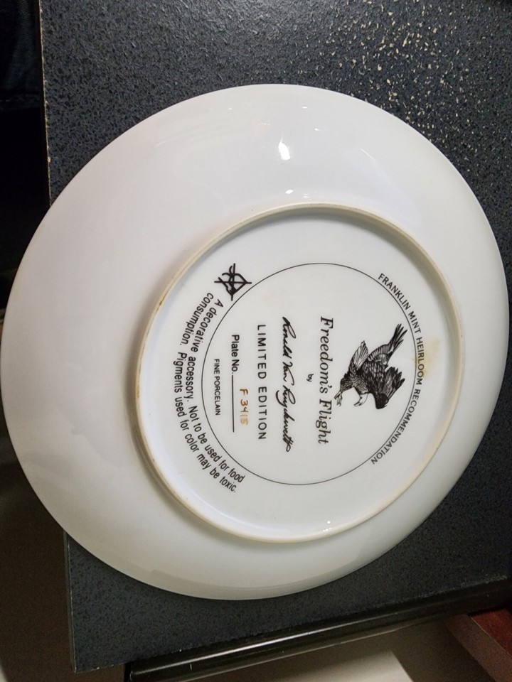 Vintage Franklin Mint Freedom's Flight Plate Limited Edition F3515 Bald ...