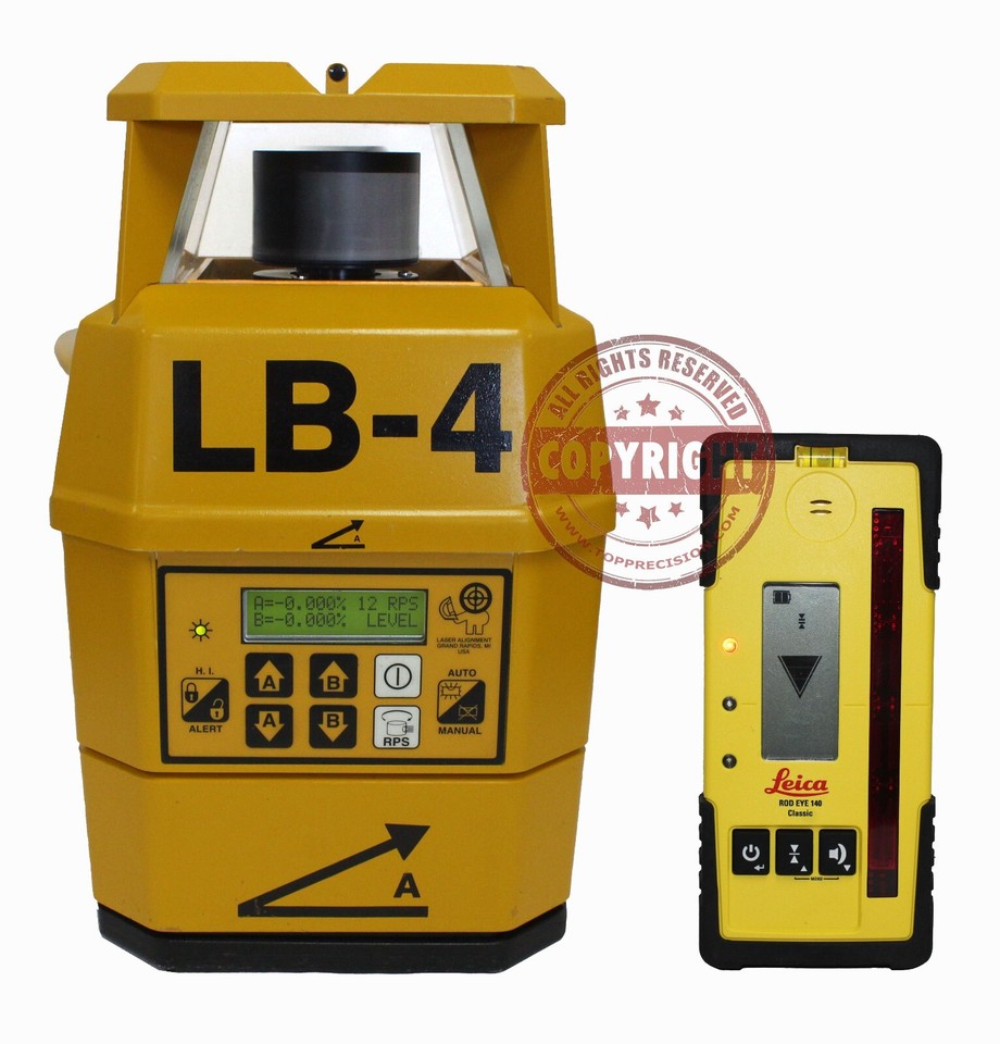 LASER ALIGNMENT LB-4 ROTARY DUAL SLOPE LASER LEVEL,TRANSIT,GRADE,TOPCON ...
