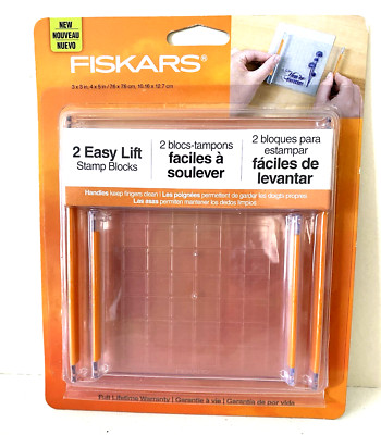 FISKARS 2 Easy Lift STAMP BLOCKS 2-Pc SET Arts & Crafts Paper Projects ...