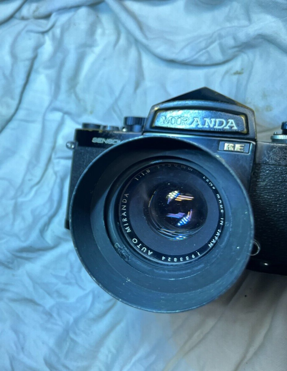VINTAGE MIRANDA RE 35mm CAMERA JAPAN AUTO 1:1.8 F=50 LOOKS GC IN & OUT ...