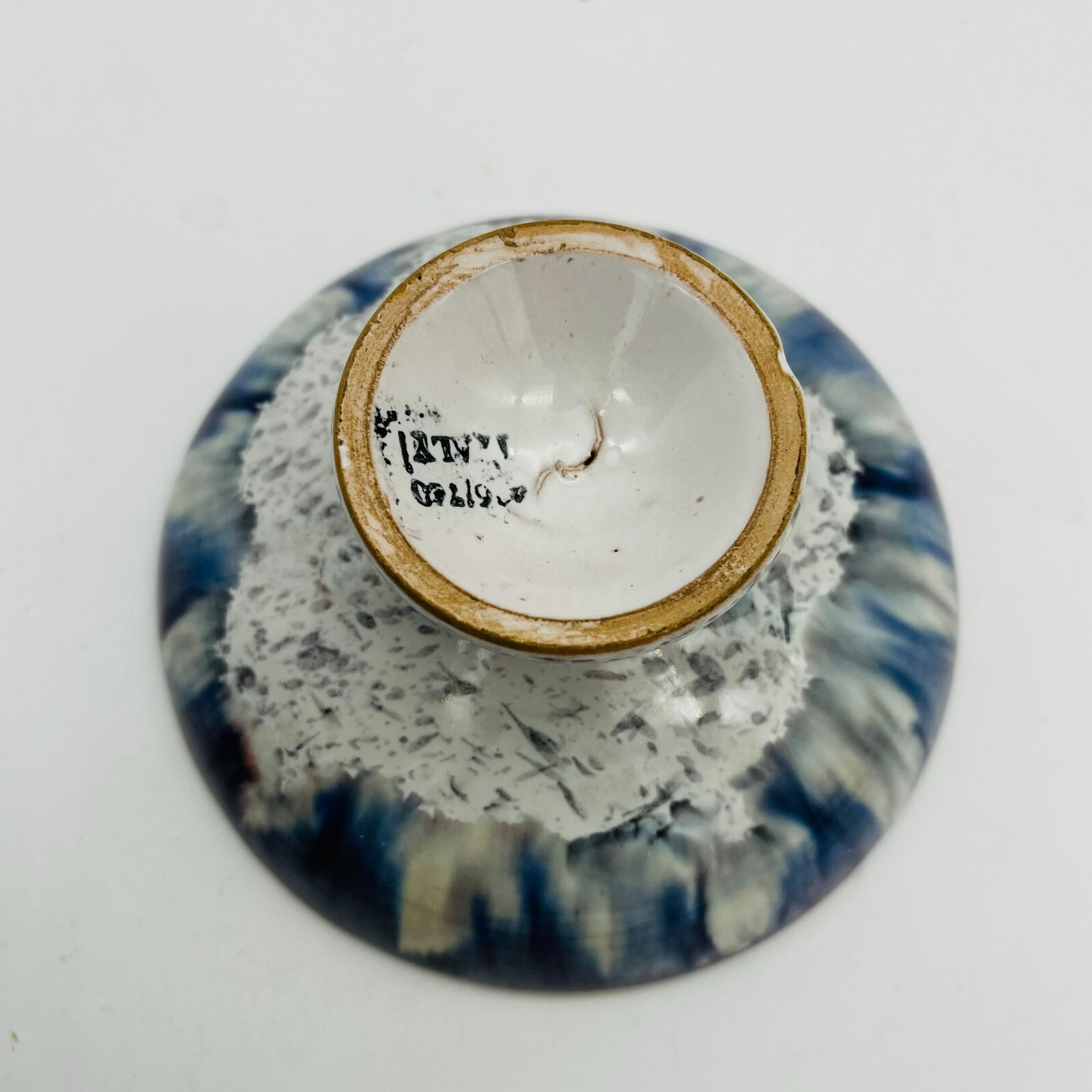 Italian Drip Glaze Art Pottery Footed Bowl Trinket Dish Purple Drip ...