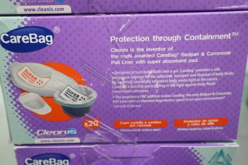 Carebag Commode & Bedpan Liners with Super Absorbent Pad 60 Count ( 3 ...