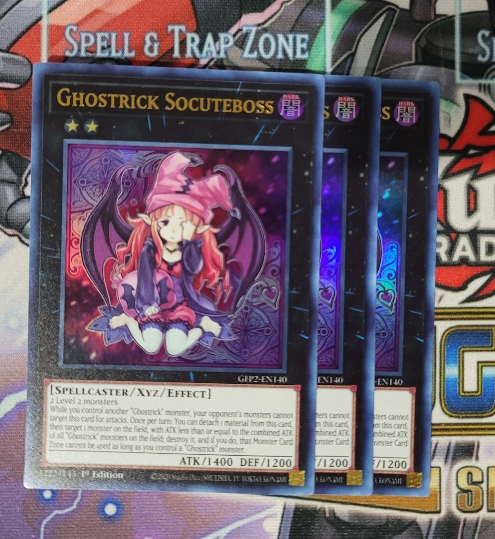 Yugioh 3x Ghostrick Socuteboss 1st Edition Ultra Rare GFP2-EN140 | eBay