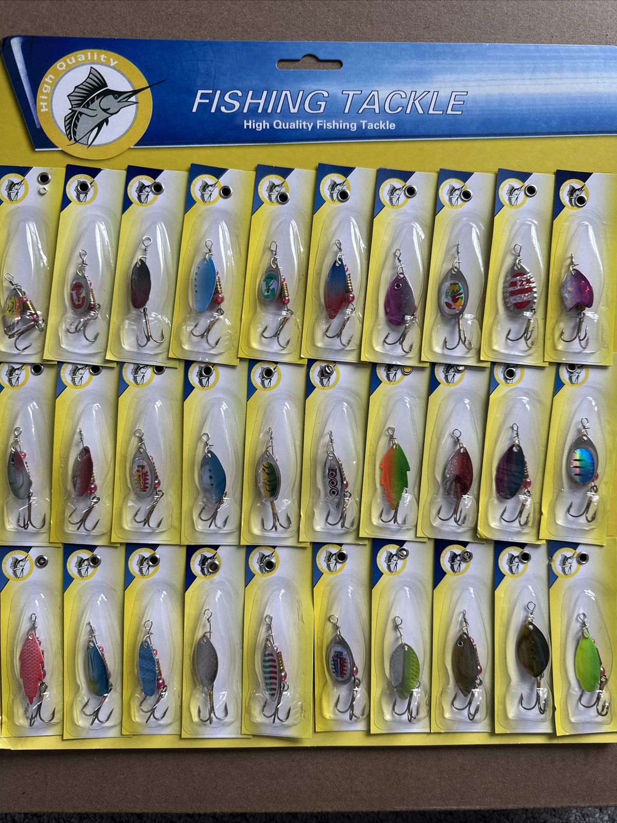 Fishing lure lot small spinners 30 Total Tri Hook Multi Color Trout ...