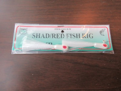 1 REDFISH RED DRUM CHANNEL SPOTTAIL BASS DOUBLE JIG RIG 1/4 OZ WHITE ...