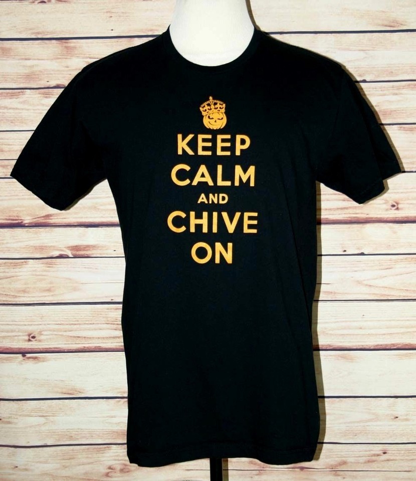 rare Keep Calm And Chive On M Shirt Halloween Pumpkin King Black Orange ...