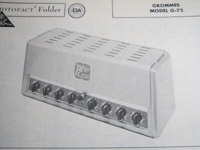 GROMMES G-75 AMPLIFIER AMP PHOTOFACT | eBay