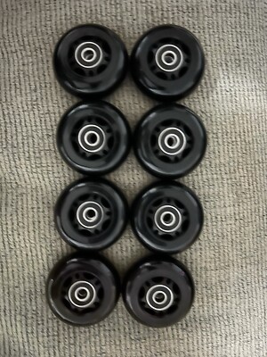 WHEELCOME 8-Pack Inline Skate Wheels Black 64mm | eBay