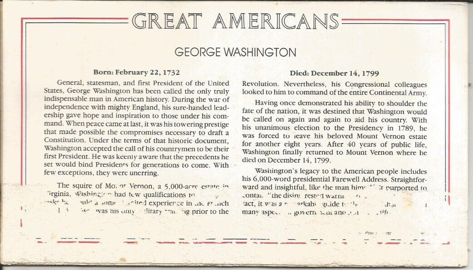 22kt Gold Replica Stamp George Washington 2 Cent Stamp First Issued ...