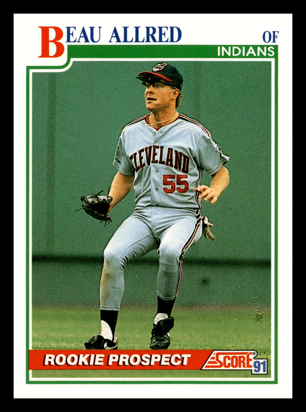1991 Score Beau Allred RC Rookie Prospect Indians #338 Centered Mint | eBay