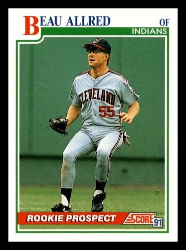1991 Score Beau Allred RC Rookie Prospect Indians #338 Centered Mint | eBay