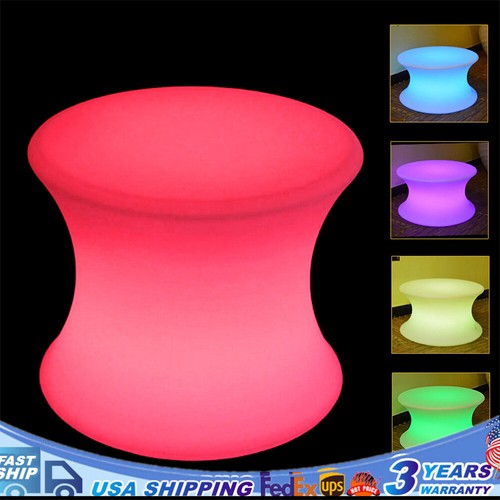 16" Rechargeable LED Light Up Stool Cube 16 RGB Color-Changing Lighting ...