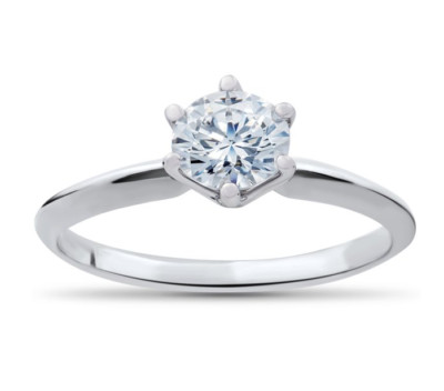 Crown Prong Set 0.35CT Moissanites In Real 10K White Gold Solitaire ...