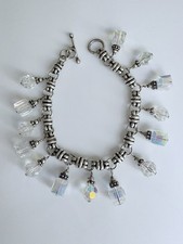 Silver 925 Crystal Charm Bracelet Made With Swarovski Crystals 8" for ...