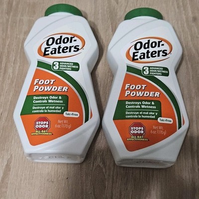 2 Pack~ Odor Eaters FOOT POWDER 6oz Controls Odor & Wetness FREE SHIP ...