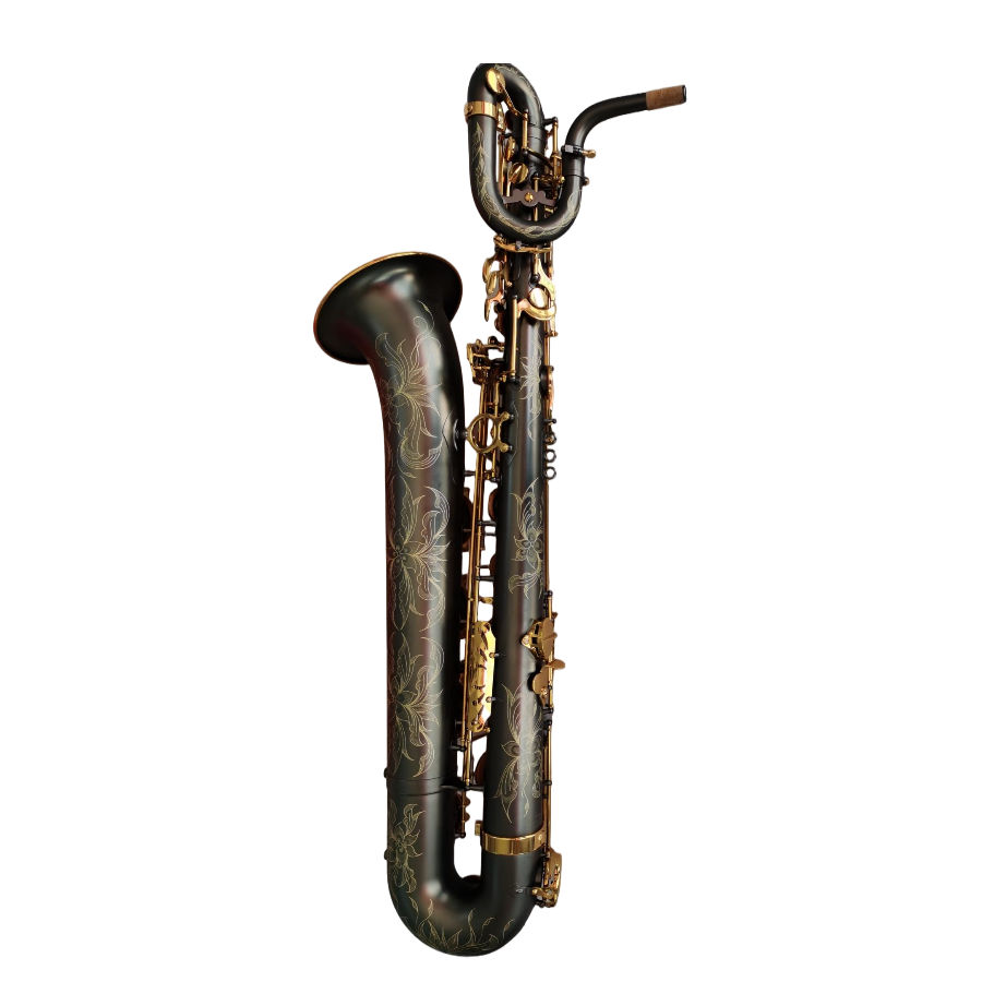 Eastern Music Pro Matte Black body gold key Low A Baritone Saxophone ...