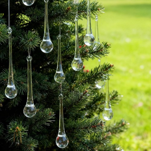DAHI 10pcs 4" Christmas Glass Teardrop Ornaments ys/m, Ice Drops 25 Mm ...