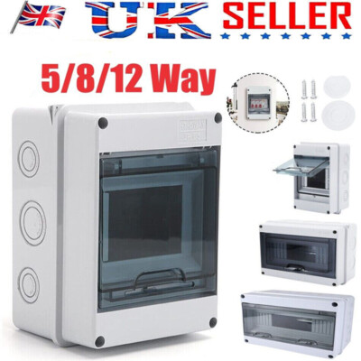 5/8/12 way Weatherproof Consumer Unit Enclosure RCD MCB RCB IP65 ...