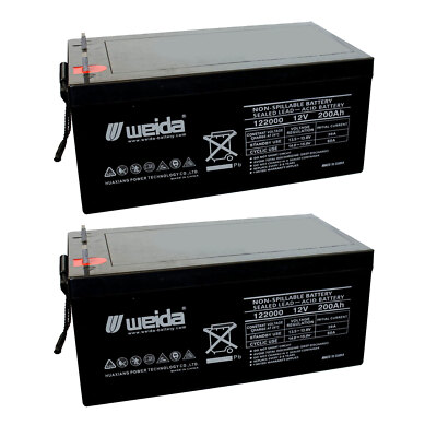 2PC Wedia 12V 200Ah Sealed Lead Acid UPS Backup Battery UPG UB-4D | eBay