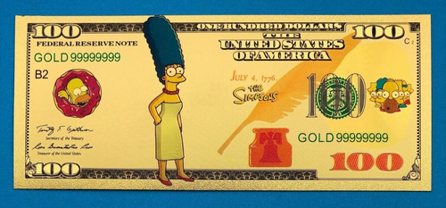 The Simpsons - Marge Simpson - United States Note USA $100 Gold Foil ...