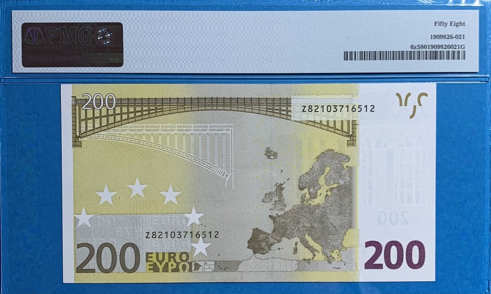PMG 58 European Union / Belguim 2002 / 200 euros Prefix ( Z ...