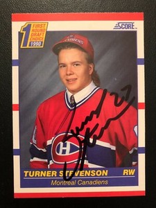 Turner Stevenson Signed 1990-91 Score Rookie Card #426 Autograph ...