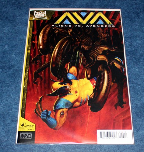 ALIENS VS AVENGERS #4 1:25 E.M GIST WOLVERINE variant 1st print MARVEL ...