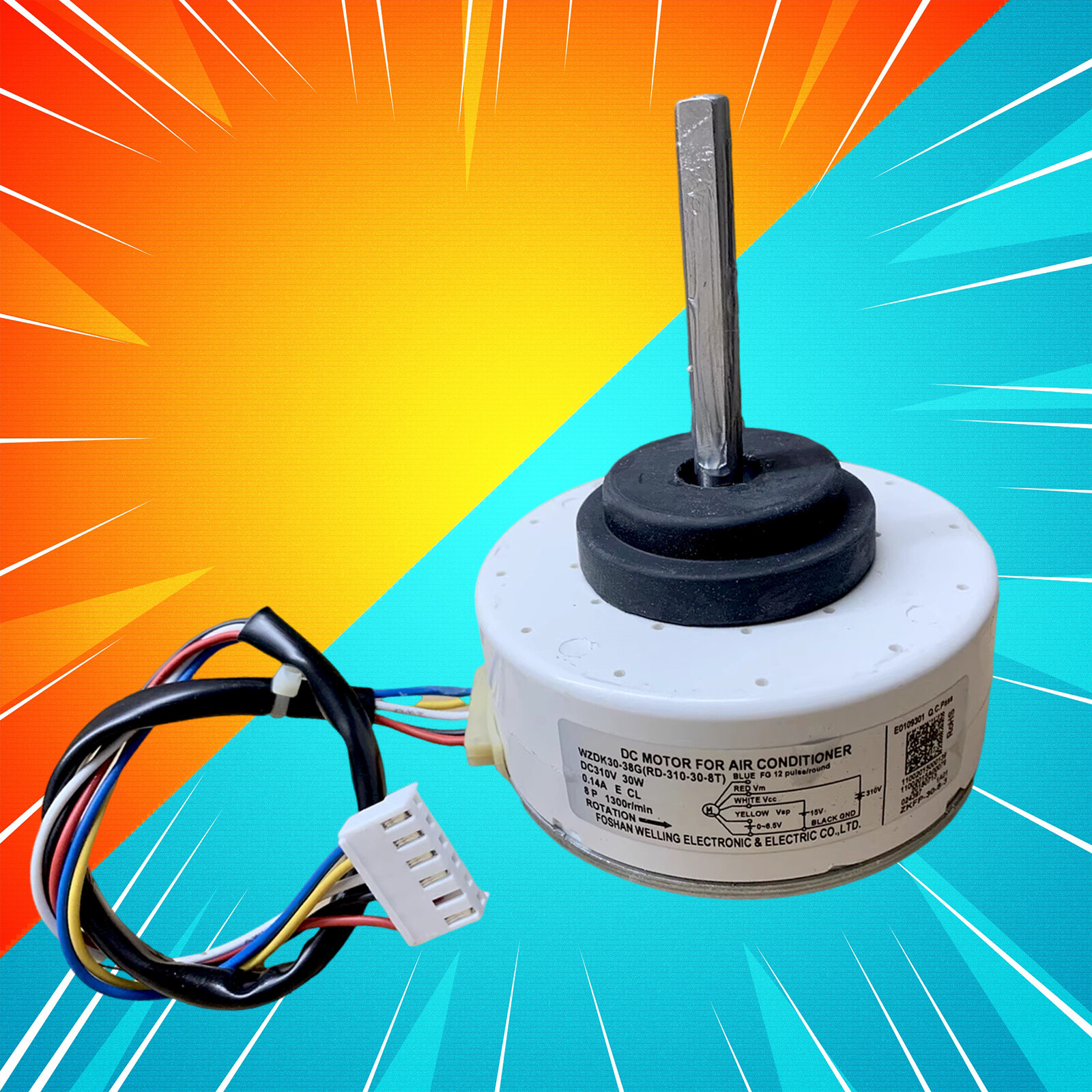 DC 310V Fan Motor For Air Conditioning Motor 30W WZDK30-38G (RD-310-30 ...