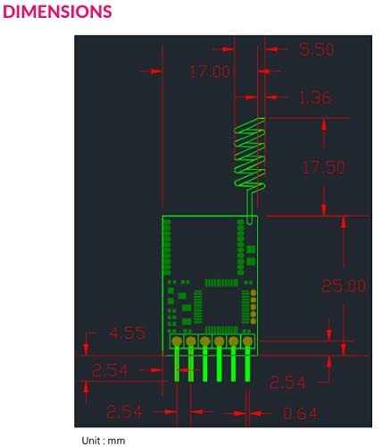 Reyax Rylr896 Lora Module Sx1276 UART 868mhz 915mhz Antenna at Command ...