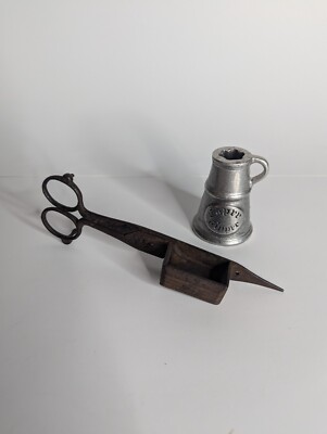 Antique Iron Candle Snuffer / Wick Cutter / Scissors Tool | eBay
