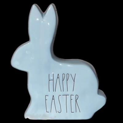 Rae Dunn HAPPY EASTER Bunny Blue Statue 11" Pottery Cottage Core ...